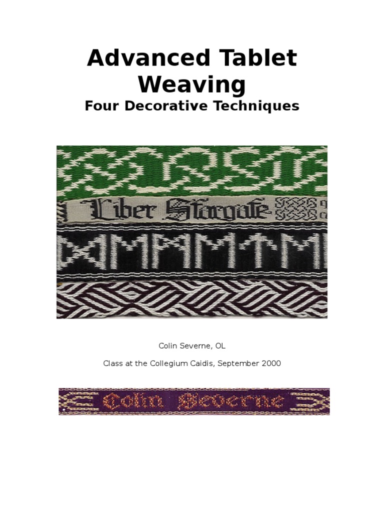 Advanced Tablet Weaving | Download Free PDF | Weaving | Textiles