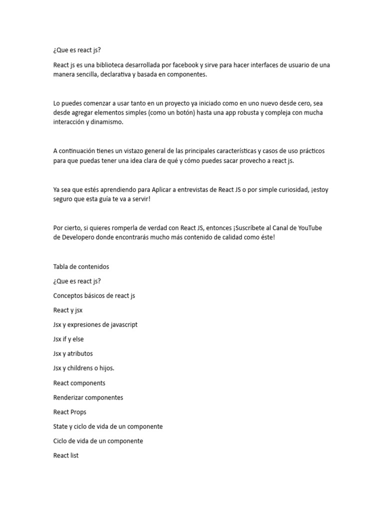 Que Es React Js | PDF | Script Java | Software de la aplicacion
