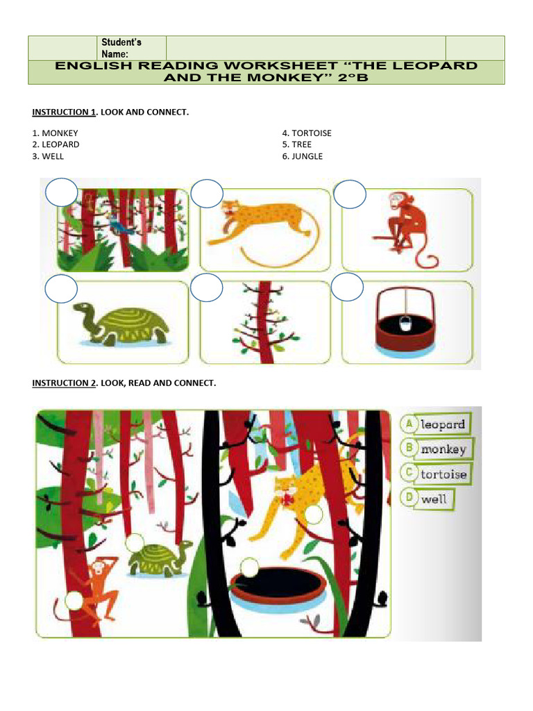 The Leopard and The Monkey Worksheet 2°b | PDF