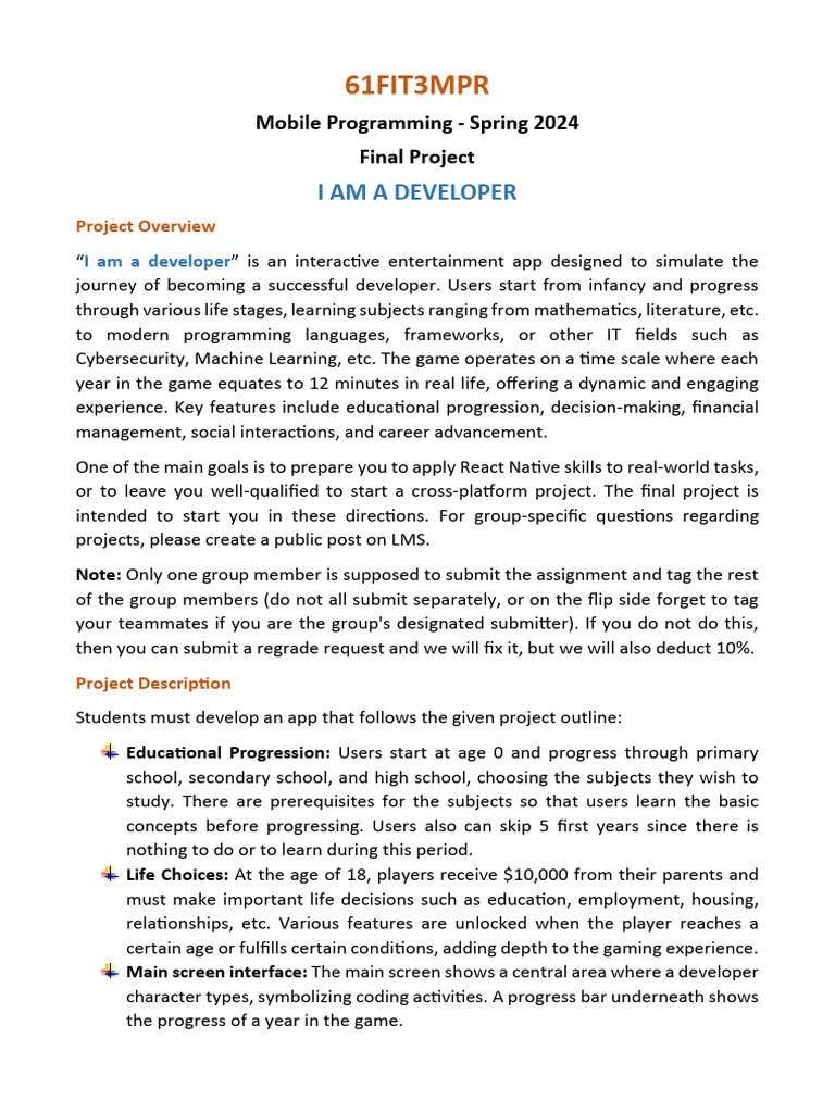 MPR - Final Project Description | PDF | Adobe Photoshop | Insurance