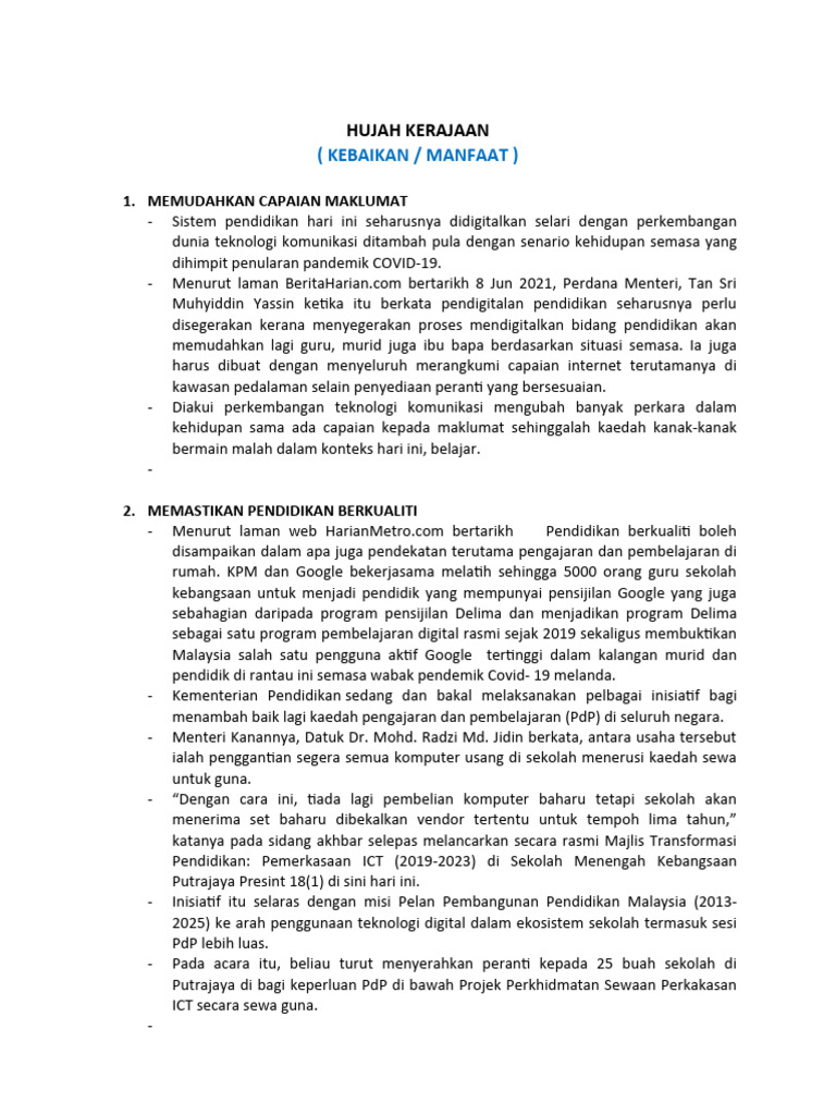 Hujah Kerajaan - Usul 2 | PDF