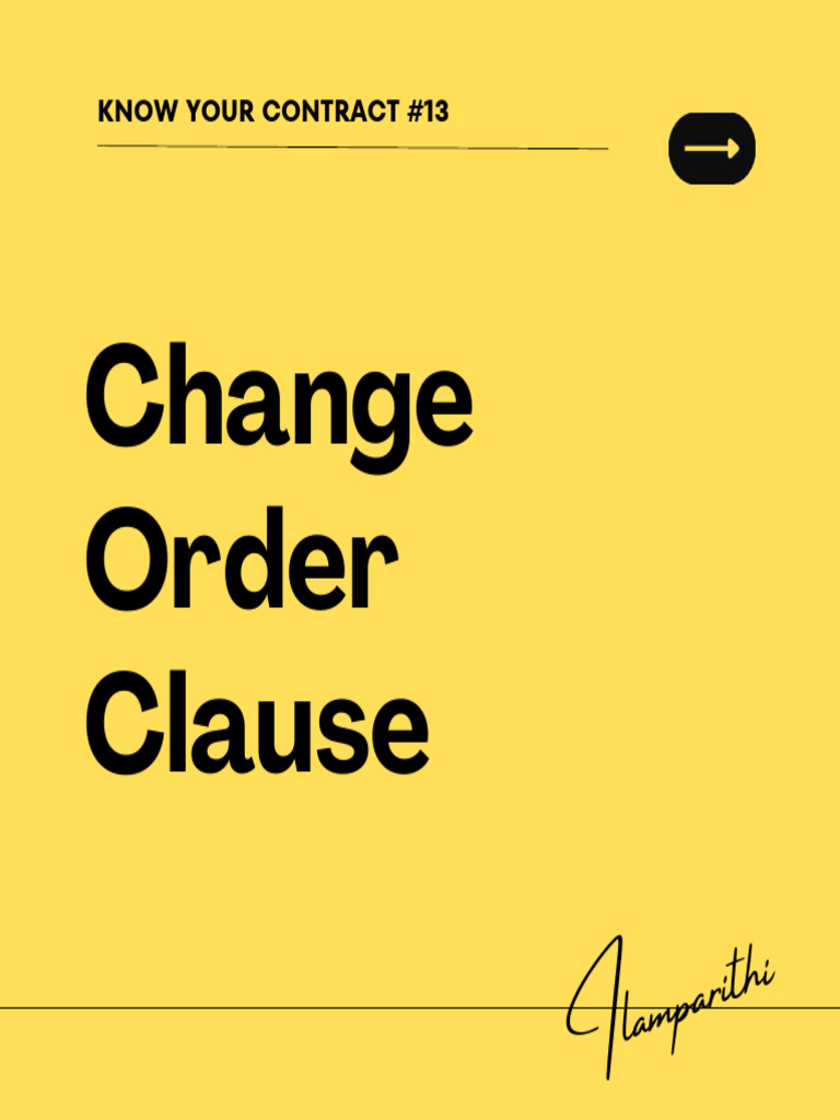 Change Order Clause Explained | PDF | Dispute Resolution | Mediation