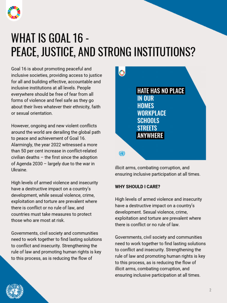 Peace, Justice and Strong Institutions | PDF | Violence | Justice
