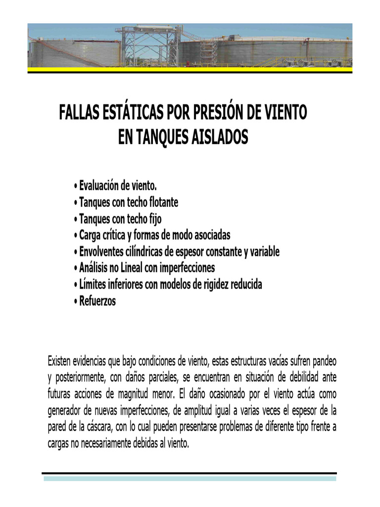 6-Fallas Estaticas Por Viento de Tanques Aislados | PDF | Pandeo | Herida 6-Fallas Estaticas Por Viento de Tanques Aislados | PDF | Pandeo | Herida
