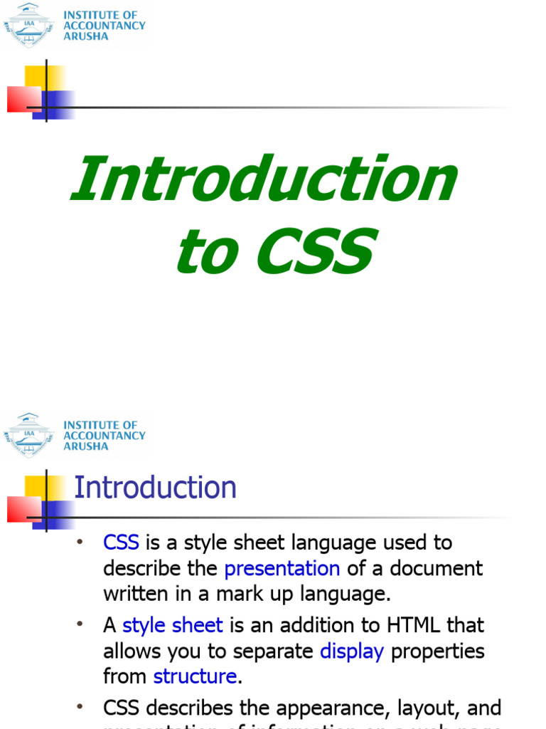 3. Introduction to CSS_060312 | PDF | Html | Html Element