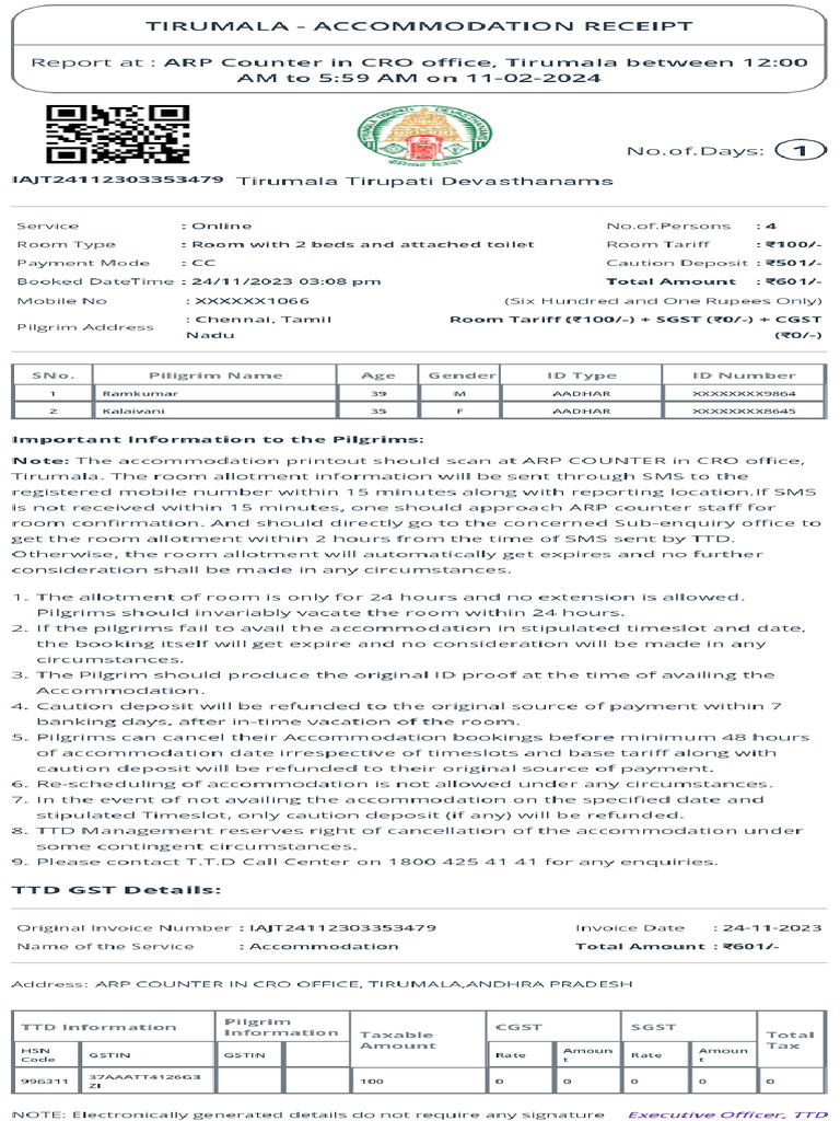 Accommodation_Receipt | PDF