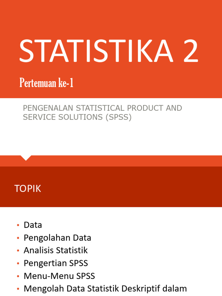 Pengenalan Software Spss | PDF
