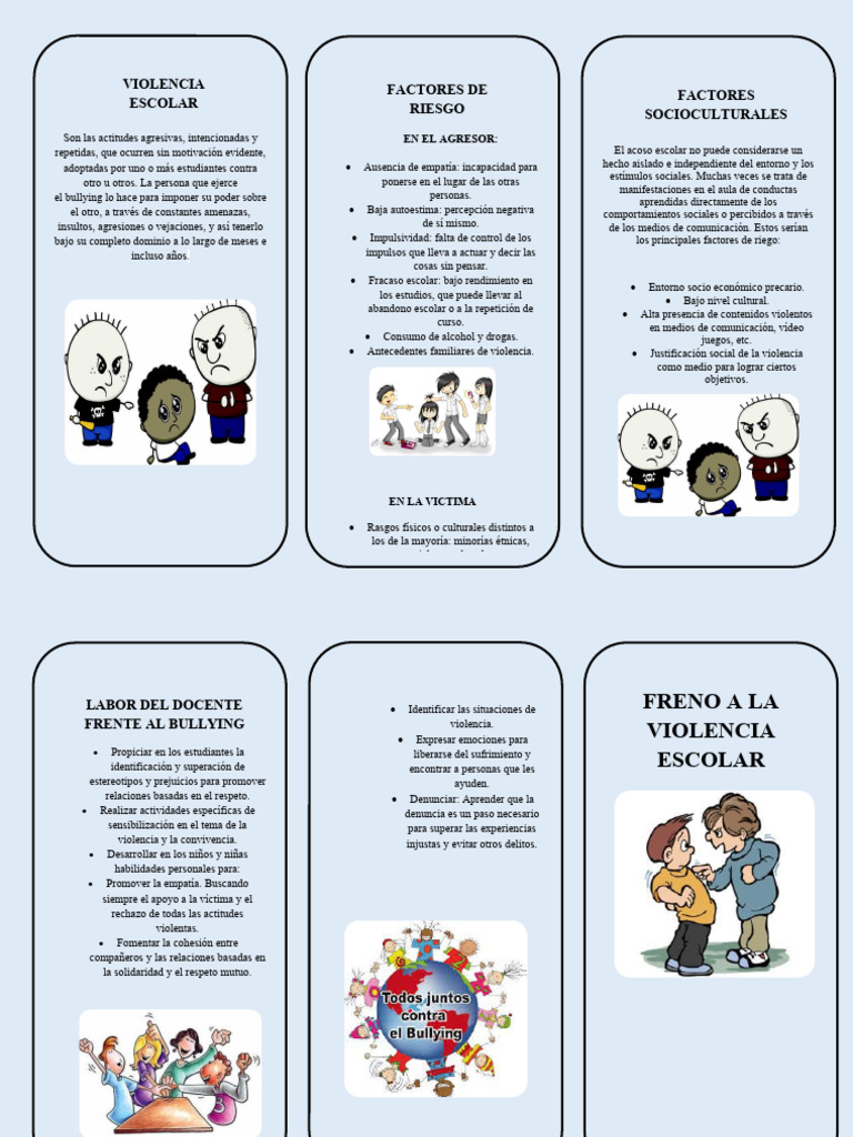 Triptico de La Violencia Escolar 2 | PDF | Violencia | Agresión