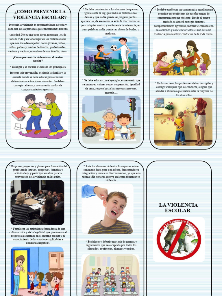 Triptico de La Violencia Escolar 3 | Descargar gratis PDF | Violencia ... Triptico de La Violencia Escolar 3 | Descargar gratis PDF | Violencia ...