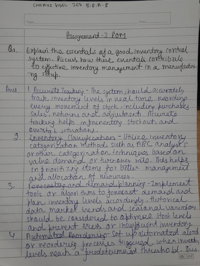 Pom Assignment 3rd and 4th | PDF