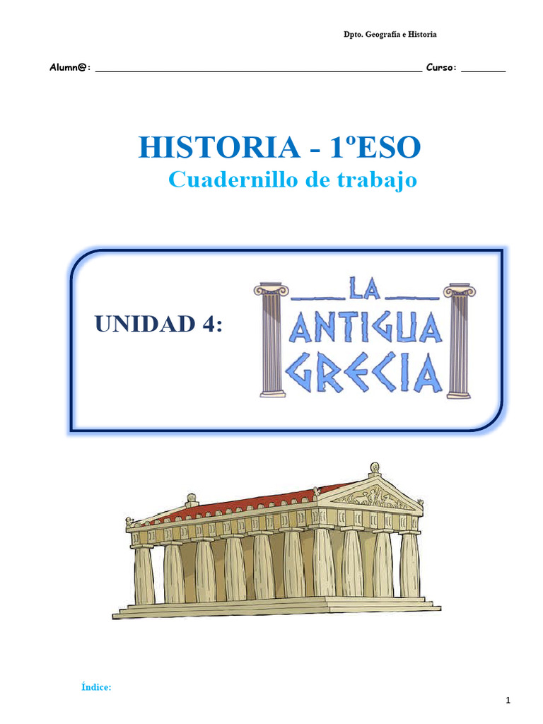 TEMA_4__GRECIA_CuadernilloHistoria | PDF | Antigua Grecia | Esparta