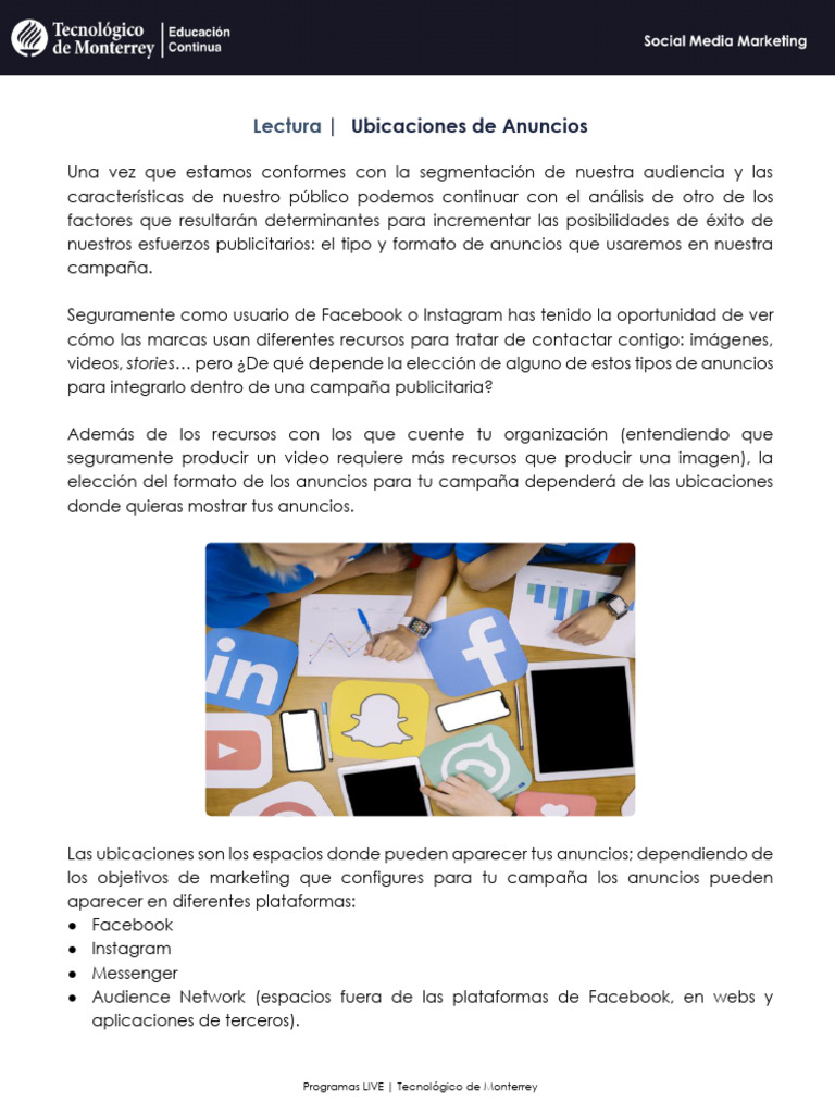 MD06-09LEC Ubicaciones de Anuncios | PDF | Facebook | Aplicación movil