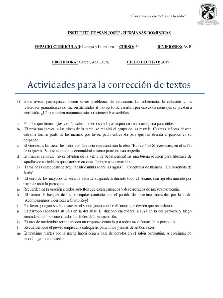 Actividades para la corrección de textos | PDF | Murciélago | Depredación