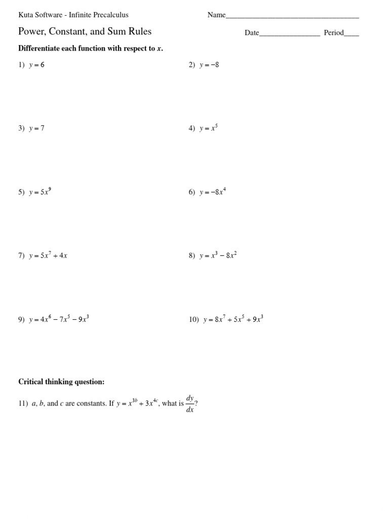 14 Power Rule PDF Mathematics