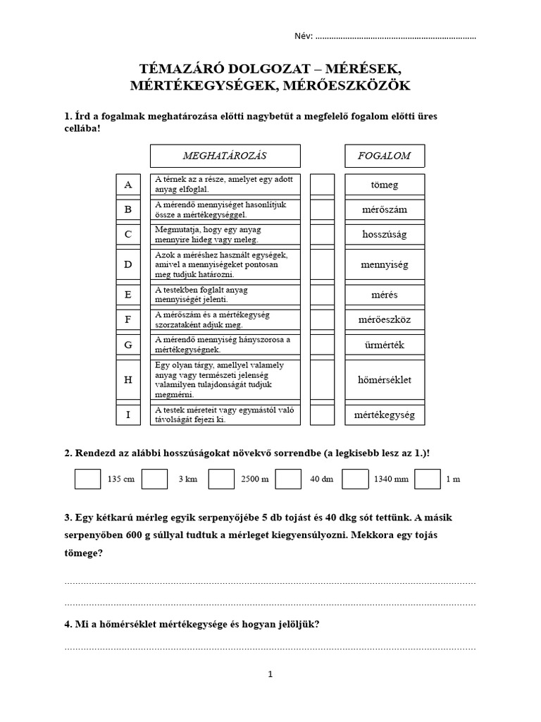 Témazáró Dolgozat | PDF