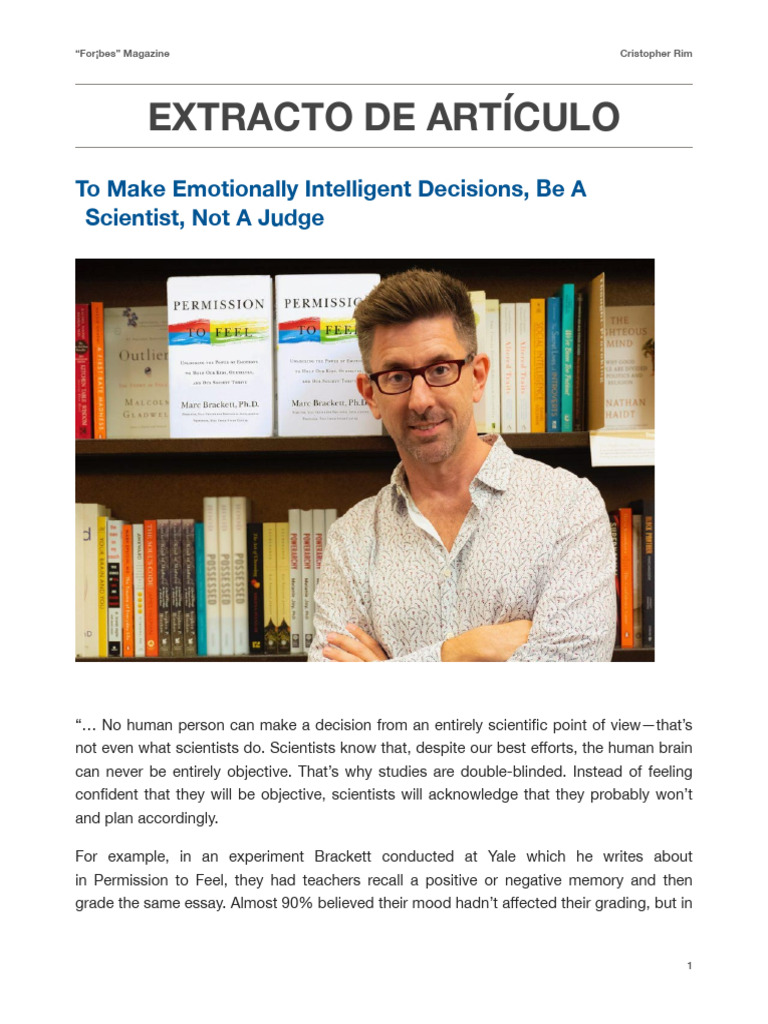 Extract Art Emotionally Intelligent Decisions | PDF | Emotions | Mental ...