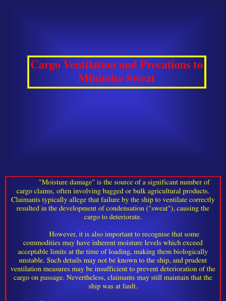 Cargo Ventilation | PDF | Humidity | Atmospheric Thermodynamics