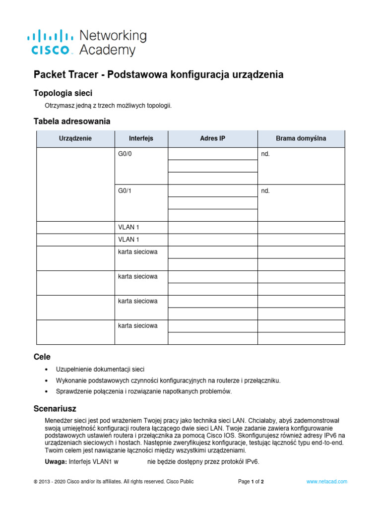 10 4 3 Packet Tracer Basic Device Configuration Pl Pl Pdf