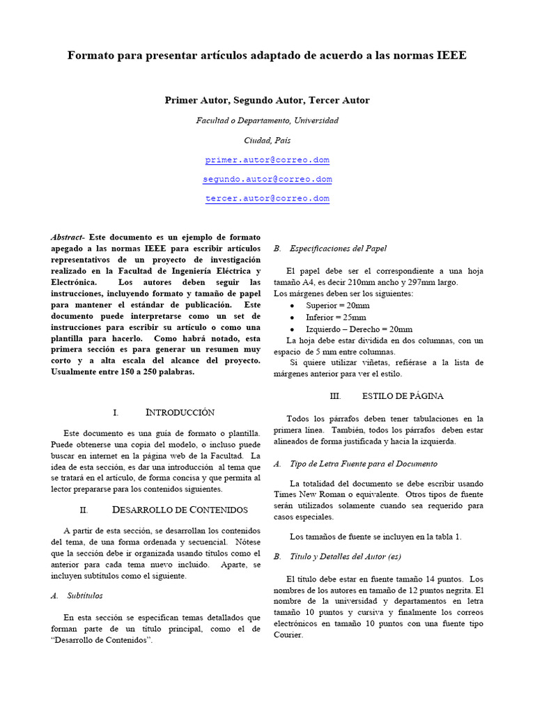 Formato para Papers Ieee | PDF | Citación | Escritura