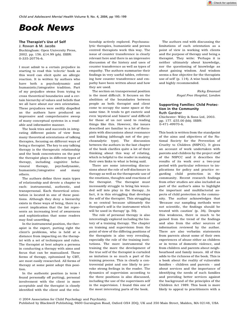 Child Adoles Ment Health - 2004 - Bruce - The Clinician S Guide To The ...