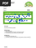 Cambridge Lower Secondary Science Stage 9 Checkpoint 2024 P1 and P2 | PDF