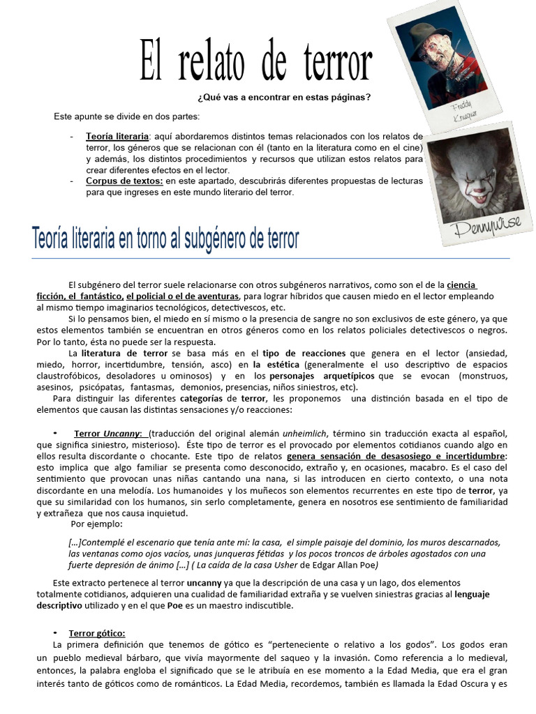 El Relato de Terror | PDF | Ficción de terror | Películas de terror