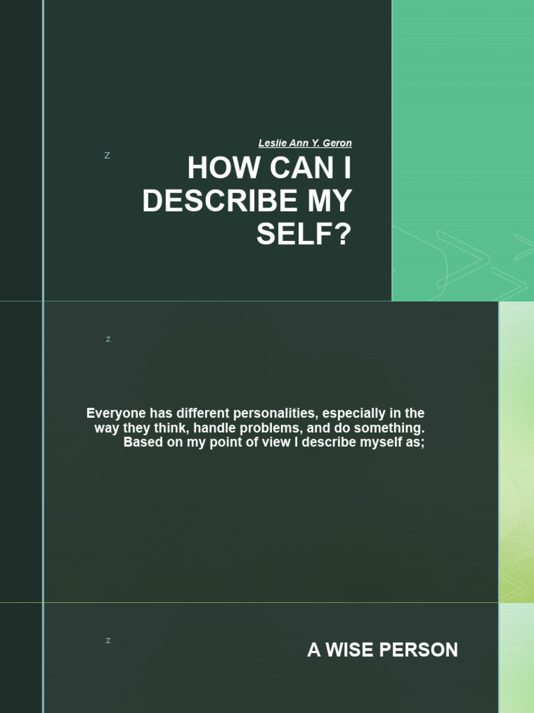 Describing Myself. | PDF