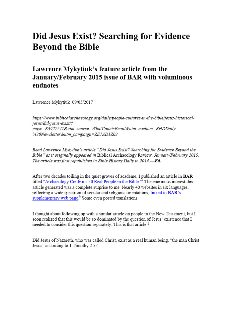 Did Jesus Exist BAR | Download Free PDF | Jesus | Josephus