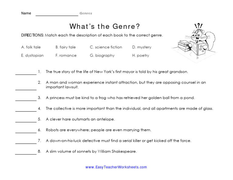 Match Book Descriptions to Genres | PDF | Mystery, Thriller & Crime ...