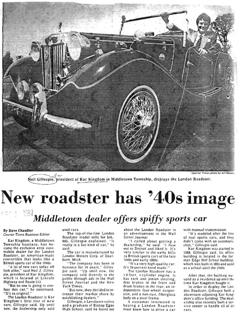 Neil Gillespie Kar Kingdom Bucks County Courier Times | PDF