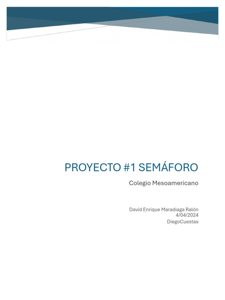 Proyecto #1 Semáforo | PDF | Semáforo | Arduino