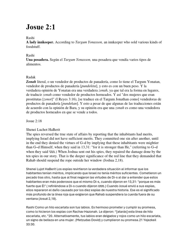 Josue 1 - 2 | PDF | Historia