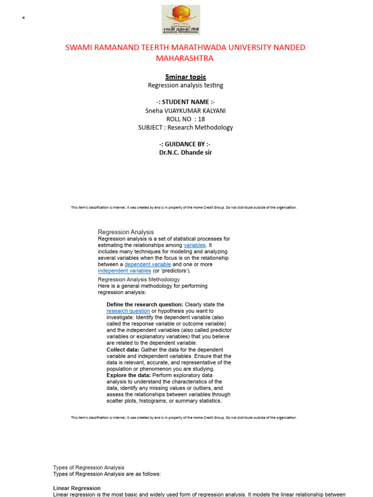 Kalyani | PDF | Linear Regression | Logistic Regression