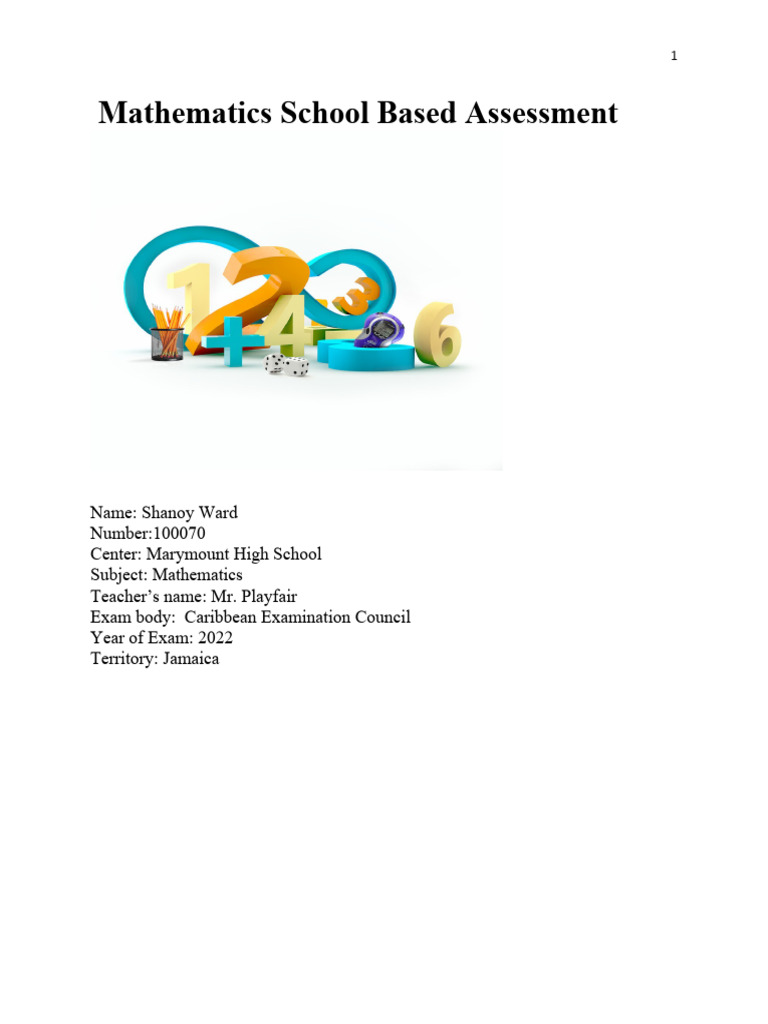 Maths Sba Pdf Mathematics Science
