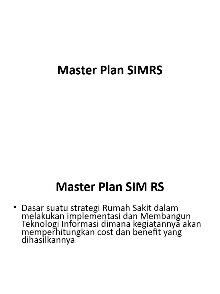 Materi - Master Plan SIMRS | PDF