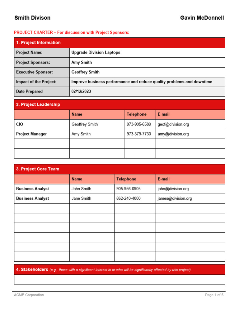 Project Charter Individual | PDF | Information Technology Management ...