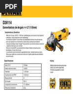 Ficha Tecnica Pulidora Dewalt DWE4120 | PDF | Hogar y jardín