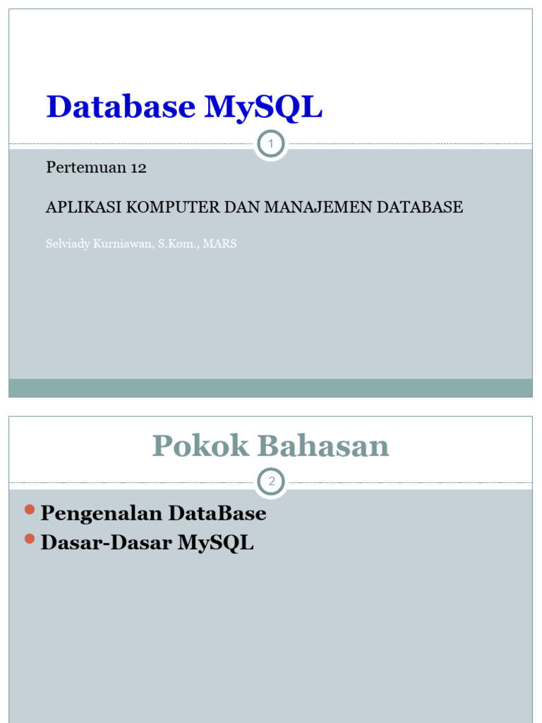 Materi - Database MySQL | PDF