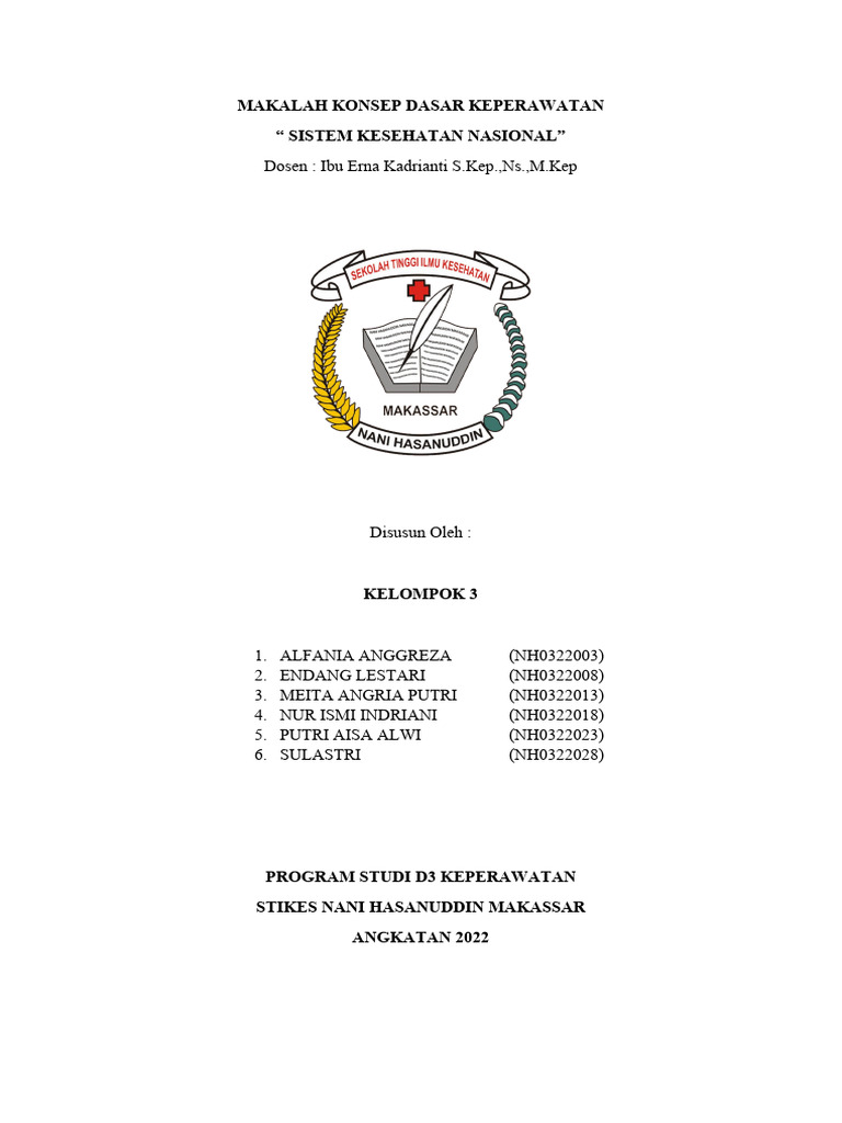 Makalah Konsep Dasar Keperawatan | PDF | Pengembangan Diri