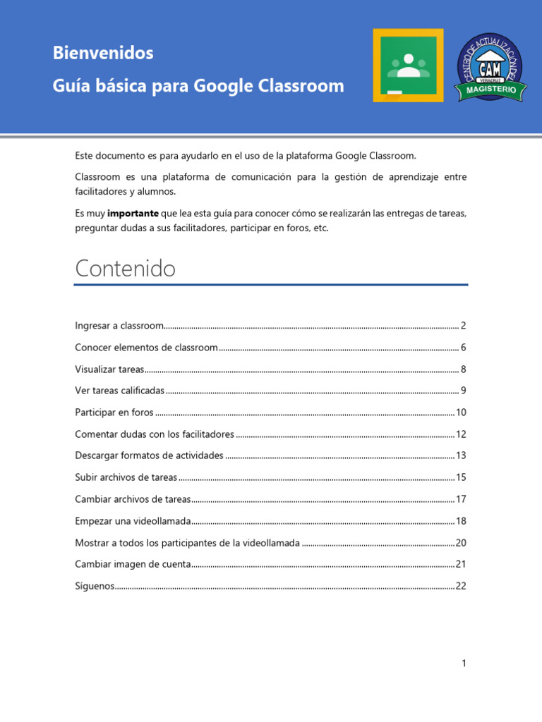 Guía plataforma Classroom alumnos | PDF