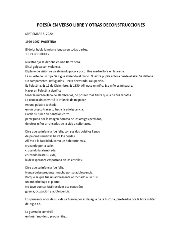 Poesía en Verso Libre y Otras Deconstrucciones | PDF | Vanguardia | Poesía