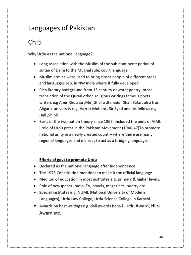 Ch-5-Languages of Pakistan | Download Free PDF | Urdu | Pakistan