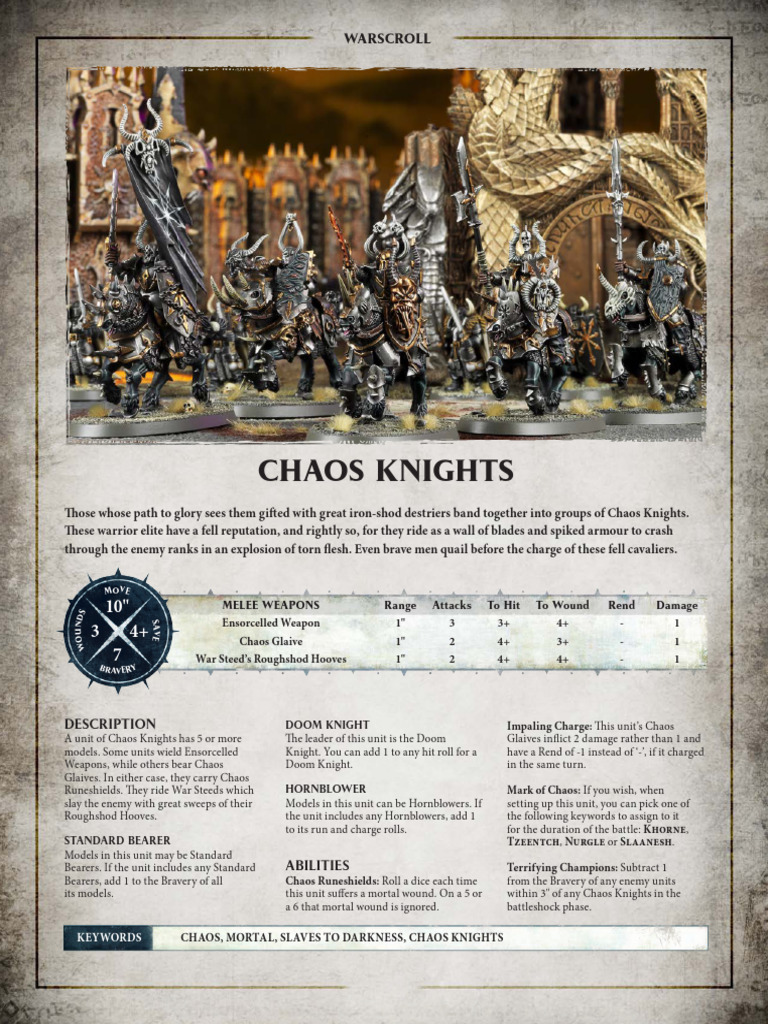 Aos Warscroll Chaos Knights en | PDF