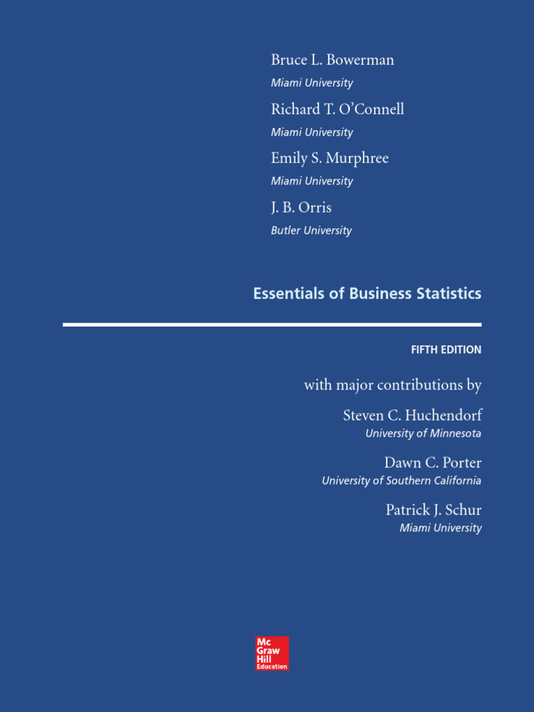 Essentials of Business Statistics, 5th Ed. | PDF | Statistics ...