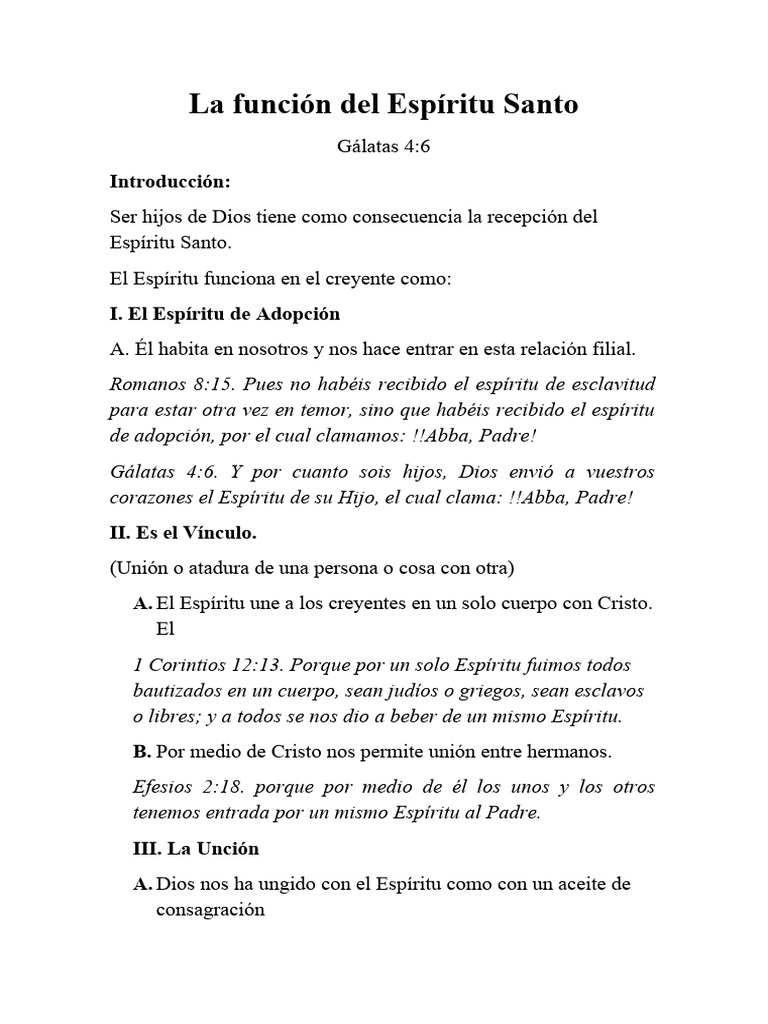 La Función Del Espíritu Santo en El Creyente | PDF | Cristo (título) | espíritu Santo