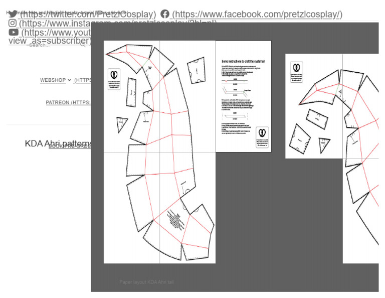 KDA Ahri Patterns and Tutorial - Pretzl Cosplay | PDF