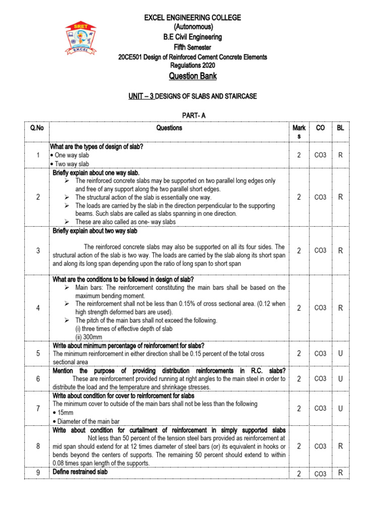 DRC Iii Year-Unit 3 | PDF | Stairs | Applied And Interdisciplinary Physics