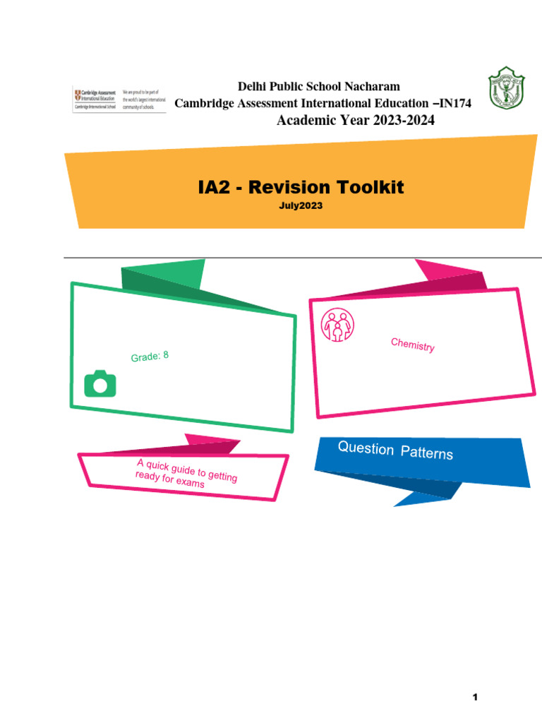 gr8 Revision Toolkit Chem | PDF | Chemical Bond | Chemical Compounds
