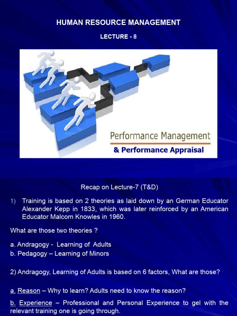 Lecture-8 Presentn (Pms Appraisal) | PDF | Performance Appraisal | Behavior Modification
