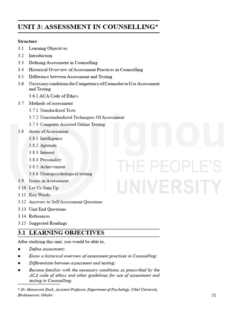 Unit 3 | PDF | Validity (Statistics) | Counseling Psychology